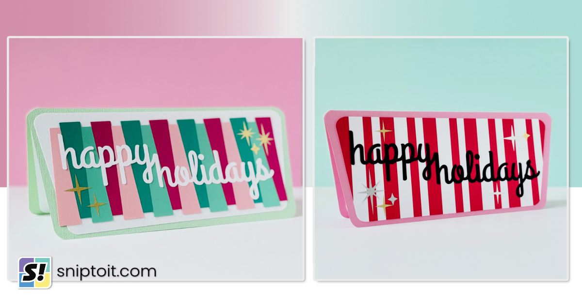 Mid Century Christmas Inlay Cards: Candy Colored Delight! - Snip to It!